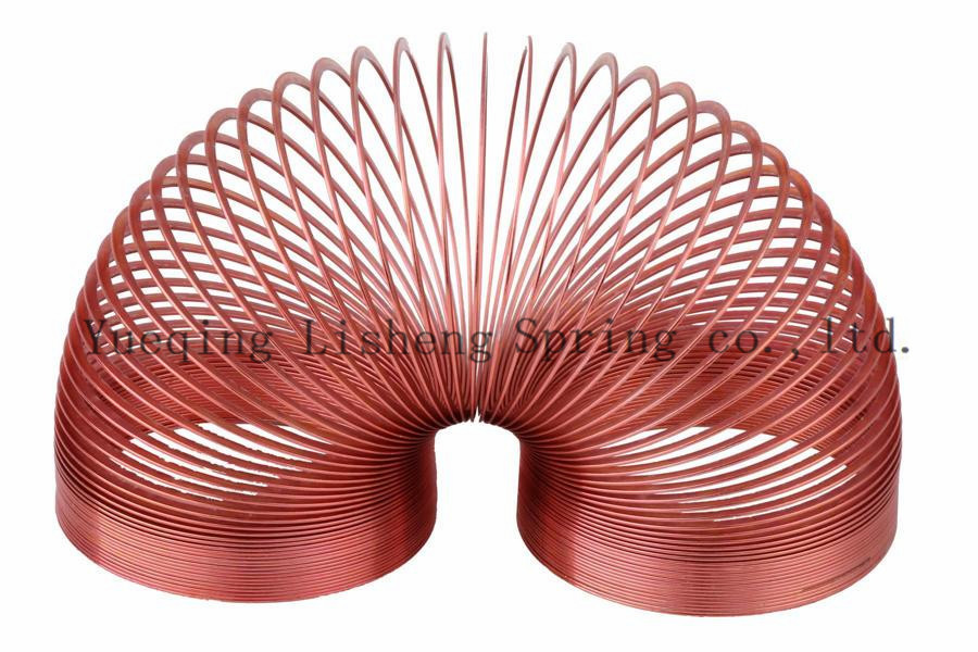 Red Color Springy Walking Spring Toy , Metal Springy Toy Educational Charts